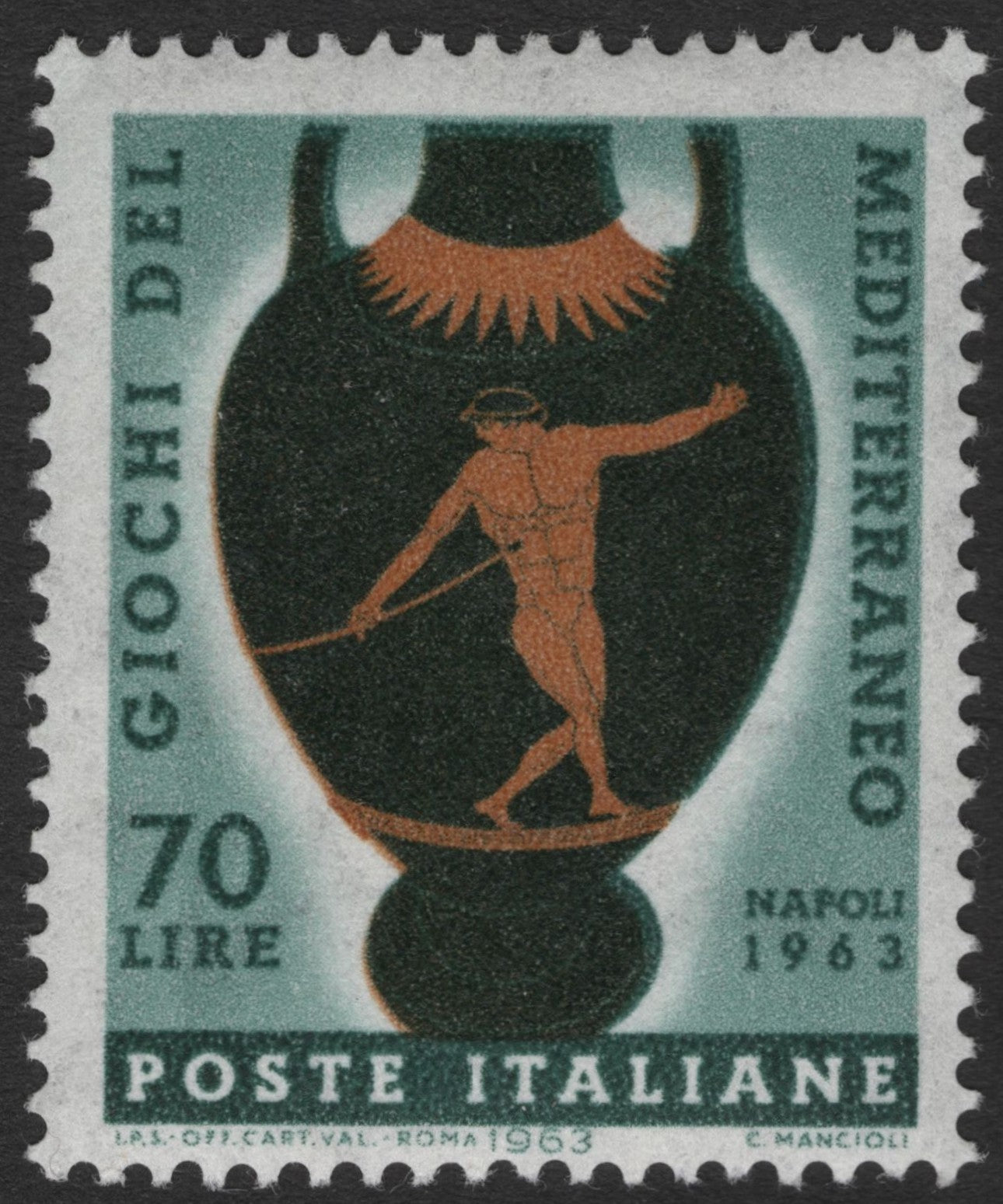SCG11529 - Italy – 70 Lire Mediterranean Games, Naples 1963 (Greek Vas ...